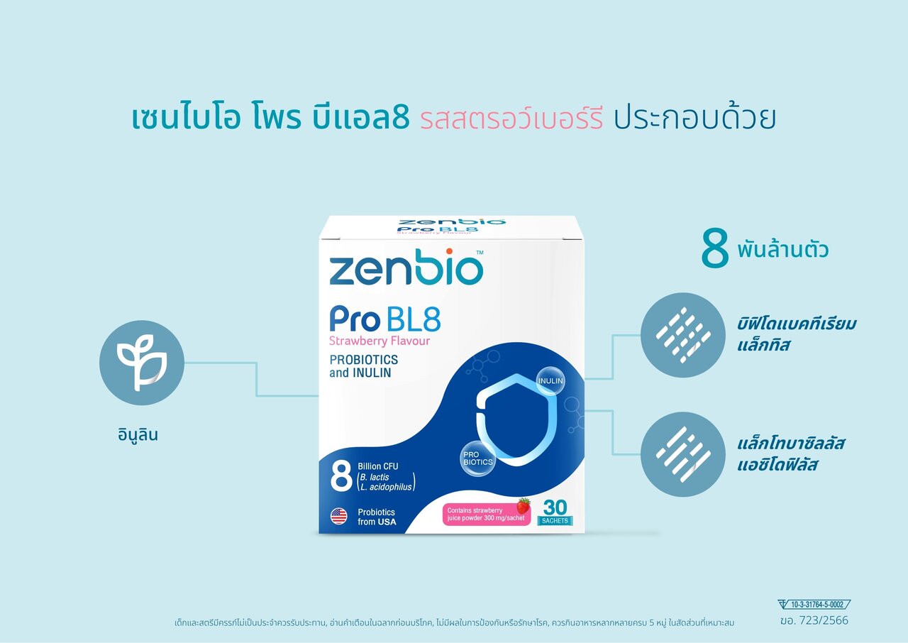 เริ่มดูแลจุลินทรีย์โพรไบโอติกส์ในลำไส้ด้วย Zenbio Pro BL8 Best Probiotics